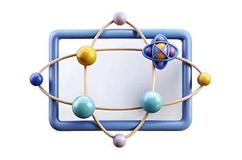 ai driven quantum computing frame minimalistic border with quantum elements and particle