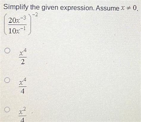 [answered] simplify the given expression assume x 0 2 20x 10x 1 o o 3 o