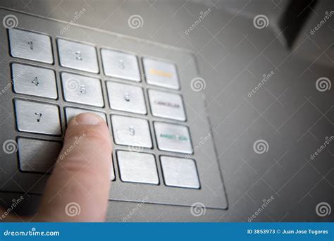 Finger Pressing Bank Code Stock Image Image Of Identity