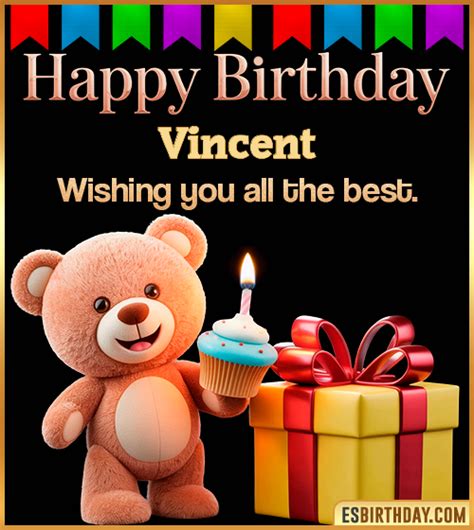 Happy Birthday Vincent  🎂 Animated Images Wishes And Music 【27 S】