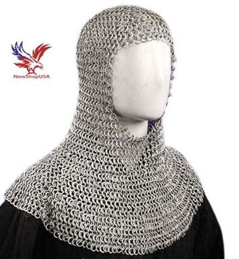 9 Mm Chainmail Coif Flat Riveted With Flat Washer Medieval Hood Artofit