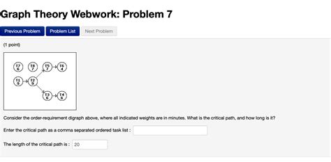 solved graph theory webwork problem 7 previous problem