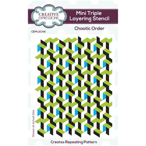 Creative Expressions Chaotic Order Mini Triple Layering Stencil 4 In