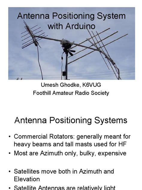 Satellite Antenna System With Arduino By Umesh Ghodke K6vug Fars