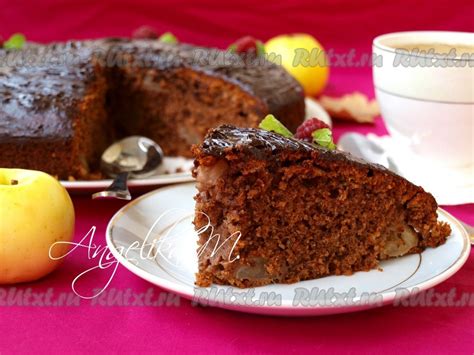 Шоколадно яблочный пирог с ореховой крошкой и шоколадной глазурью 8 фото в рецепте