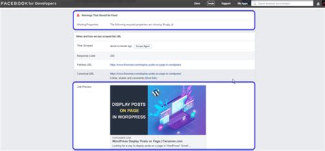 facebook debugger how to fix image issues in shared posts