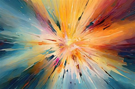 Premium Ai Image Burst Of Abstract Colors Radiating From A Central Point Evoking A Sense Of