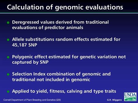 Genomic Selection In Dairy Cattle