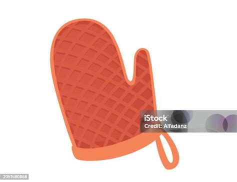그릴 보호 장갑 빨간 색 안전 장비 벡터 일러스트 레이 션 흰색 배경에 고립 된 굽기에 대한 스톡 벡터 아트 및 기타 이미지