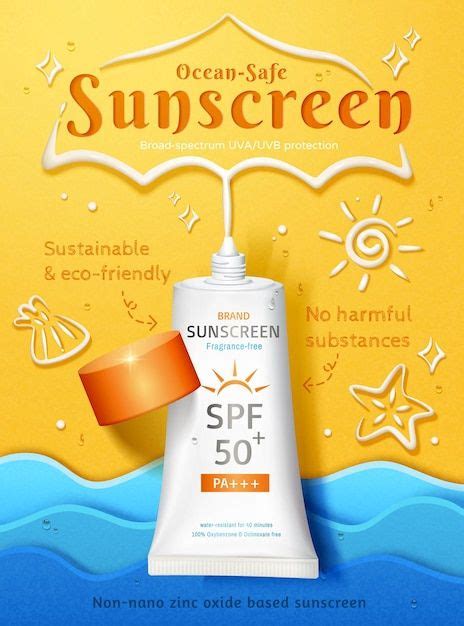 3d Summer Sunscreen Ad Template Premium Vector In 2025 Cosmetic