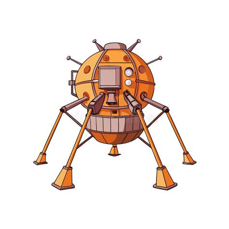 Cartoon Lunar Lander Vehicle Illustration Isolated On White Stock Illustration Illustration Of