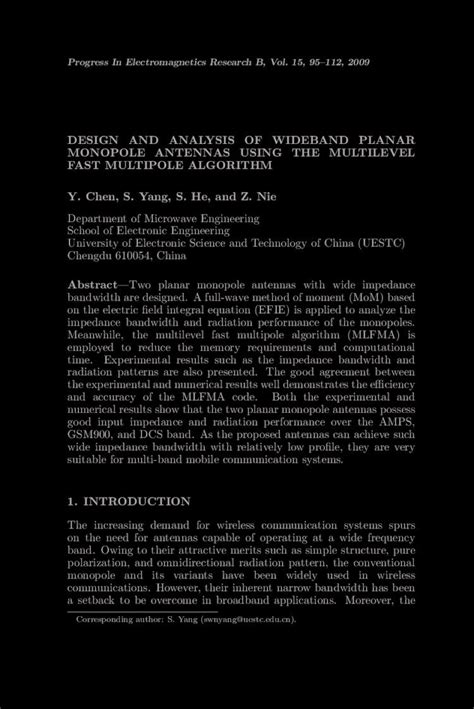 Pdf Design And Analysis Of Wideband Planar Monopole Antennas · 2020
