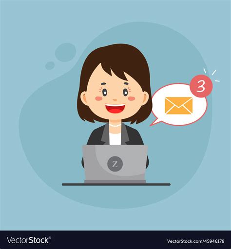 Business Woman Checking Email Inbox Royalty Free Vector