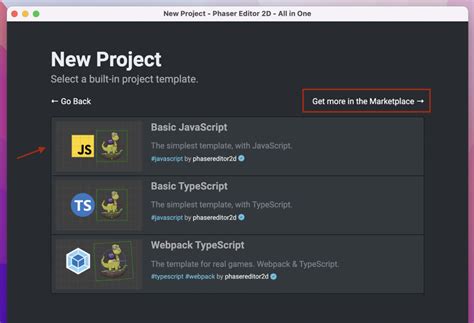 Create Your First Project — Phaser Editor 2d Help