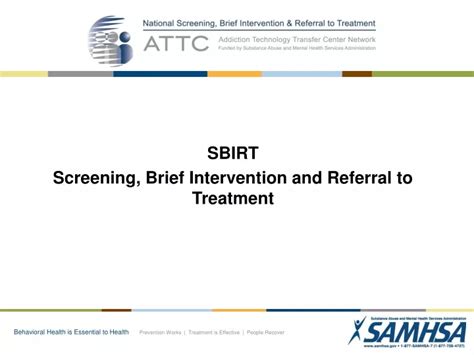 PPT - SBIRT Screening, Brief Intervention and Referral to Treatment PowerPoint Presentation - ID ...