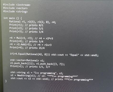 Solved This is C++ Programming. Define Rational classes and | Chegg.com