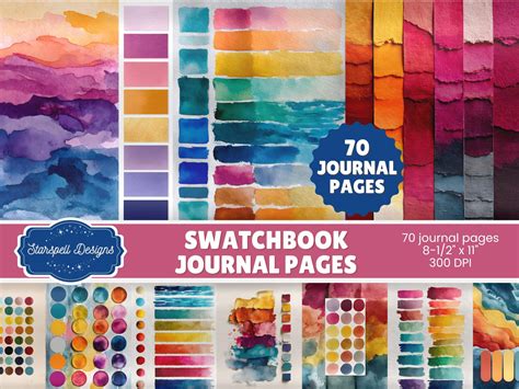 Swatchbook Color Palette Journal Pages 70 Printable Color Study Pages