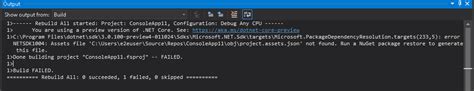 Build Failed With Error Netsdk1004 For F Consoleapp · Issue 6412
