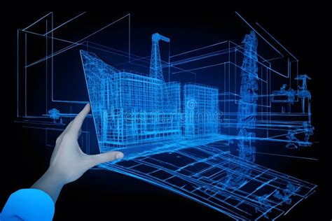 Real Estate Planning Visualization In Digital Proection Neural Network Ai Generated Stock