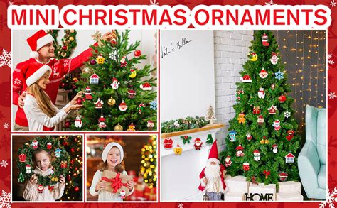 Yujun 36pcs Mini Resin Ornaments Set Christmas Tree