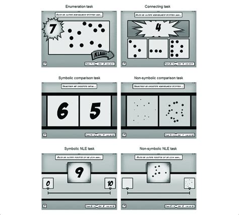 screen shots of the mapping comparison and number line estimation
