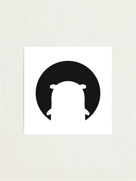 golang gopher black silhouette photographic print for sale by clgtart