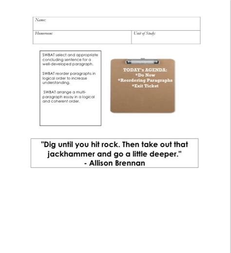 Ela Logical Paragraph Order And Concluding Sentence Teaching Writing Paragraph Writing