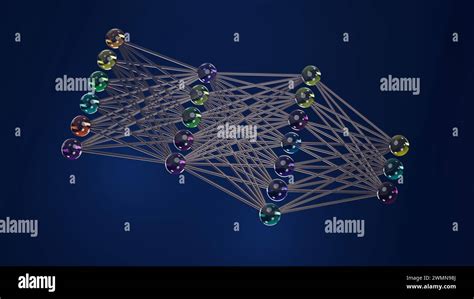 Neural Pathways Spheres Representing Connected Neurons 3d Rendering