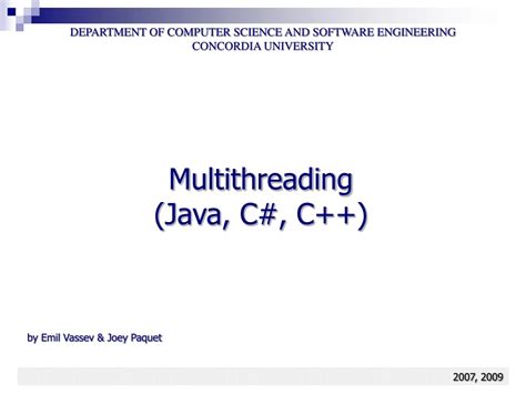 Ppt Multithreading In Java C C Concordia University Powerpoint