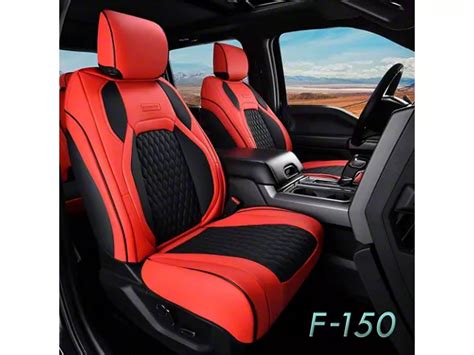 F 250 Super Duty Faux Leather Custom Front Seat Covers Red 17 26 F