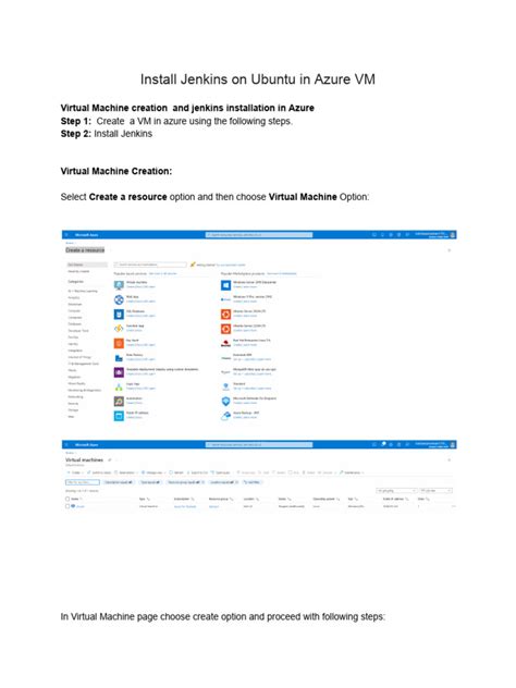 Install Jenkins On Ubuntu In Azure Vm Pdf Virtual Machine Sudo