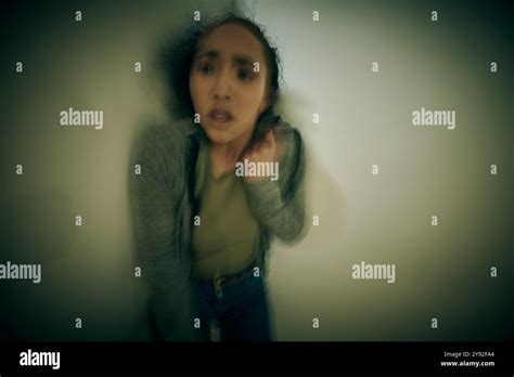 Anxiety Bipolar And Fear With Woman In Asylum For Mental Health Or
