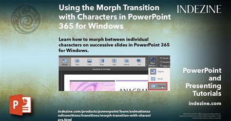 Using The Morph Transition With Characters In Powerpoint 365 For Windows