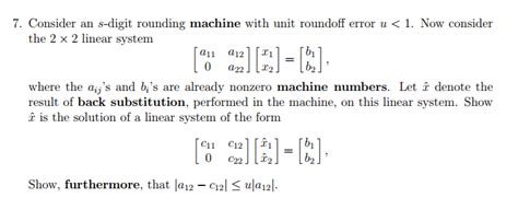 consider an s digit rounding machine with unit