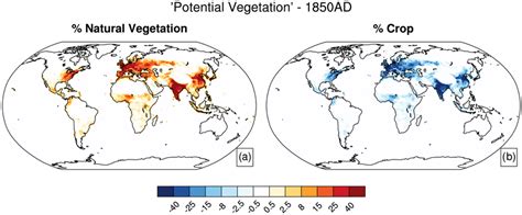 Potential Vegetation In Simulations Percentages Differences In A