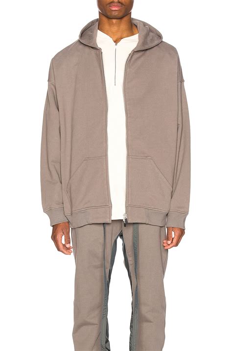 Fear Of God Everyday Full Zip Hoodie In God Grey Fwrd