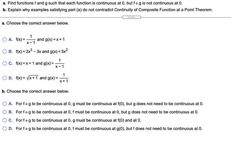 solved a find functions f and g such that each function is