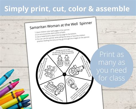 Samaritan Woman At The Well Printable Spinner Stored Up Treasure