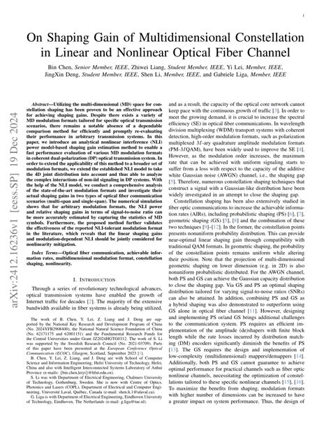 Pdf On Shaping Gain Of Multidimensional Constellation In Linear And Nonlinear Optical Fiber