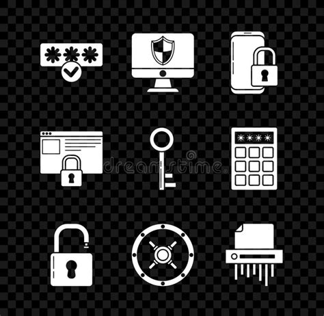 Set Password Protection And Safety Access Computer Monitor Shield Smartphone With Closed