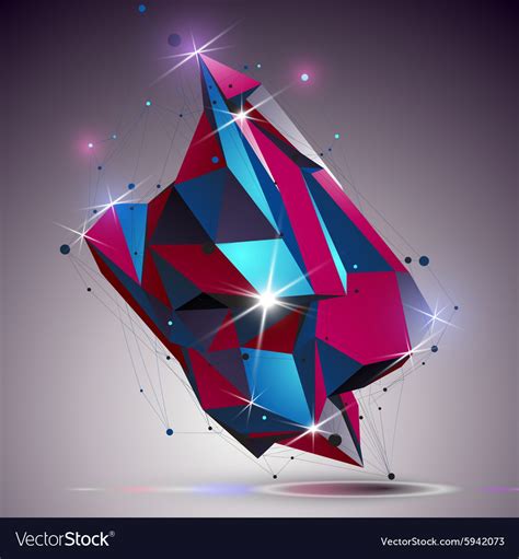 Creative Asymmetric Polished Object With Lines Vector Image