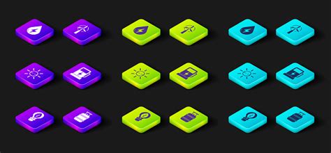 잎 프로판 가스 탱크 태양 에너지 패널 전기 자동차 충전소 풍력 터빈 및 물 아이콘으로 전구를 설정합니다 벡터 3차원 형태에 대한 스톡 벡터 아트 및 기타 이미지 Istock