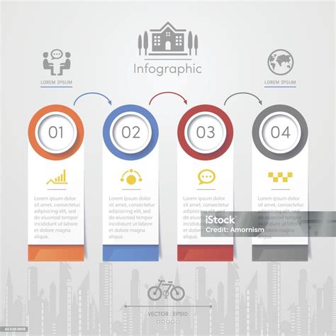 비즈니스 아이콘 프로세스 다이어그램 벡터 Eps10 일러스트와 인포 그래픽 디자인 서식 파일 개념에 대한 스톡 벡터 아트 및 기타 이미지 Istock