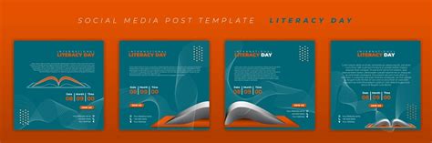 주황색 및 녹색 추상적 배경이 있는 소셜 미디어 게시물 템플릿 세트 볼라드에 대한 스톡 벡터 아트 및 기타 이미지 볼라드