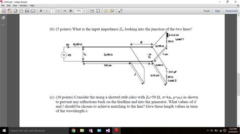 Solved This Problem Involves A Transmission Line Which Is