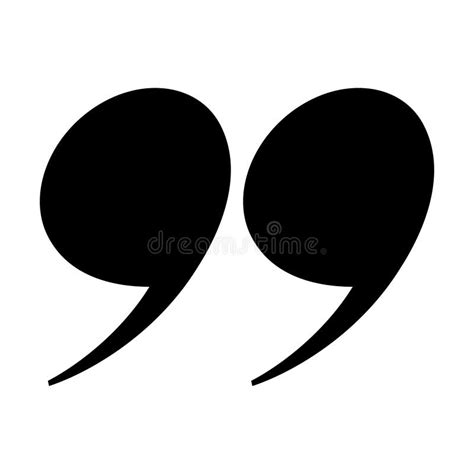 Quotation Symbol Black Color Flat Style Stock Vector Illustration Of