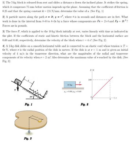 Solved The 7 Kg Block Is Released From Rest And Slides A