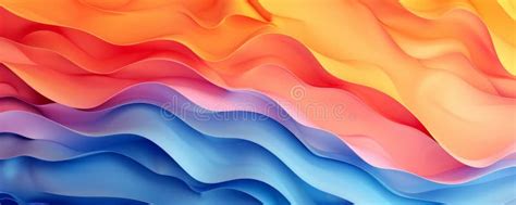 A Stunning Gradient Color Wave Pattern With Bold Transitions From Orange To Blue Featuring