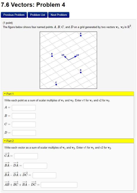 Solved Vectors Problem Previous Problem Problem List Chegg