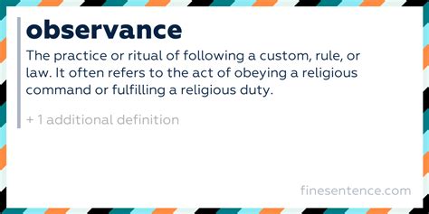 Observance - Definition, Meaning, and Examples in English